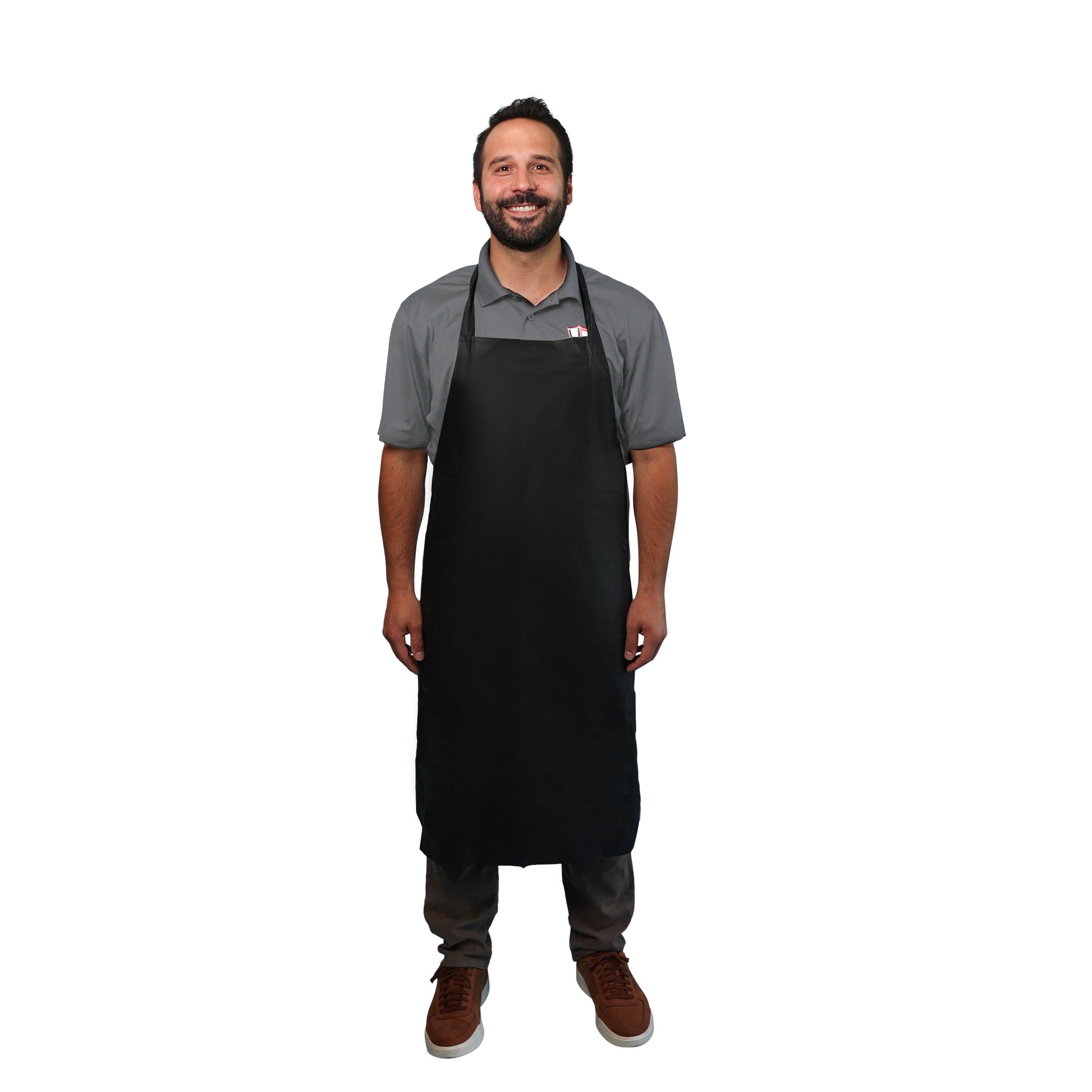B67W4D Black 8 mil Vinyl Apron with Ties