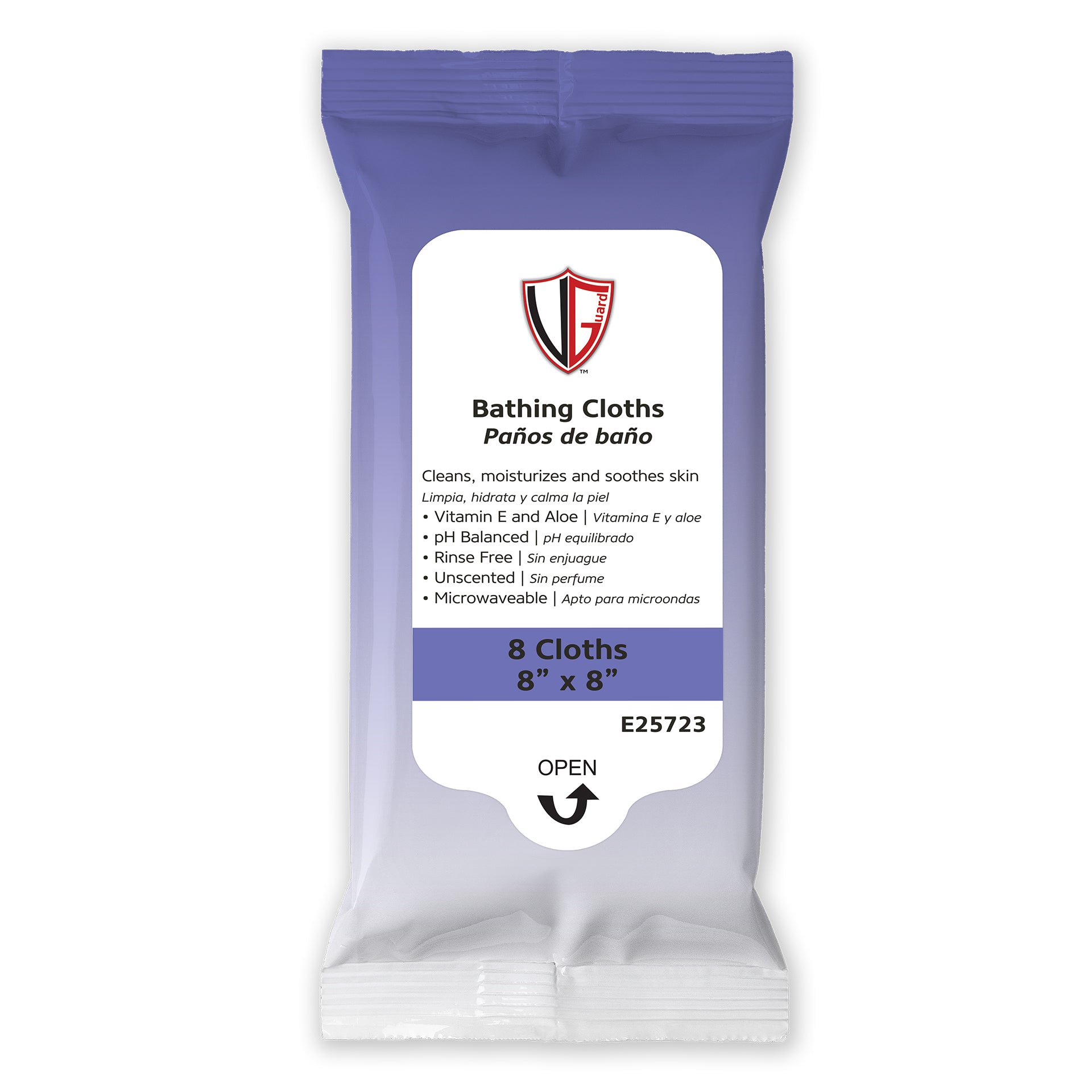 E25723 Bathing Cloths, 8 x 8" Size, 8 Count